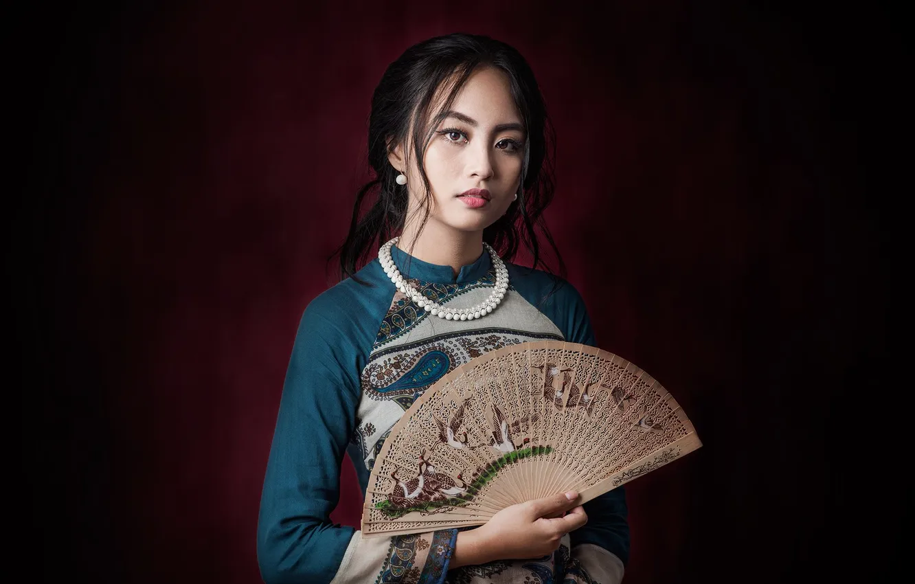 Wallpaper look, fan, Asian, Hoang Viet Nguyen for mobile and desktop, section девушки ...