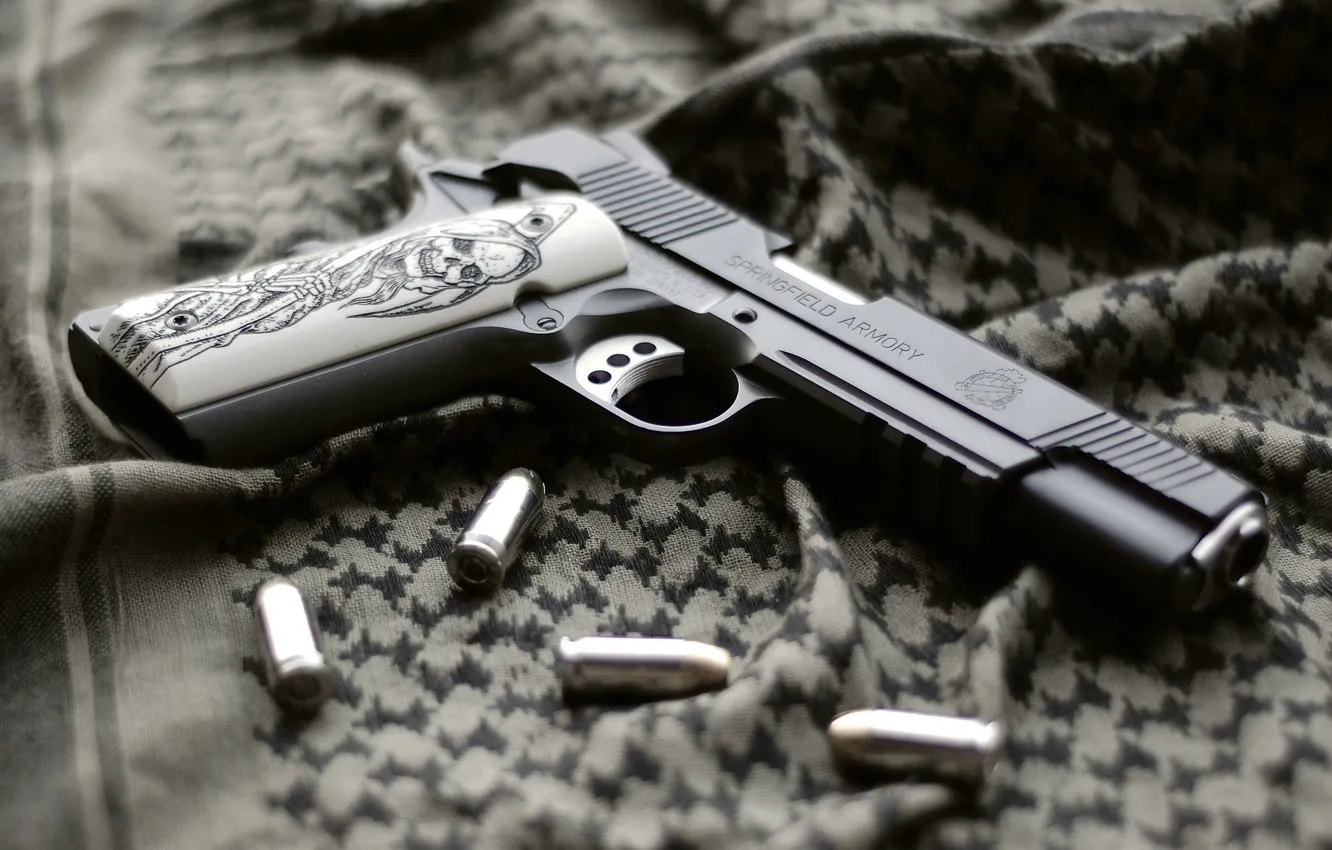 Wallpaper gun, weapons, fabric, 1911, Springfield Armory for mobile and ...