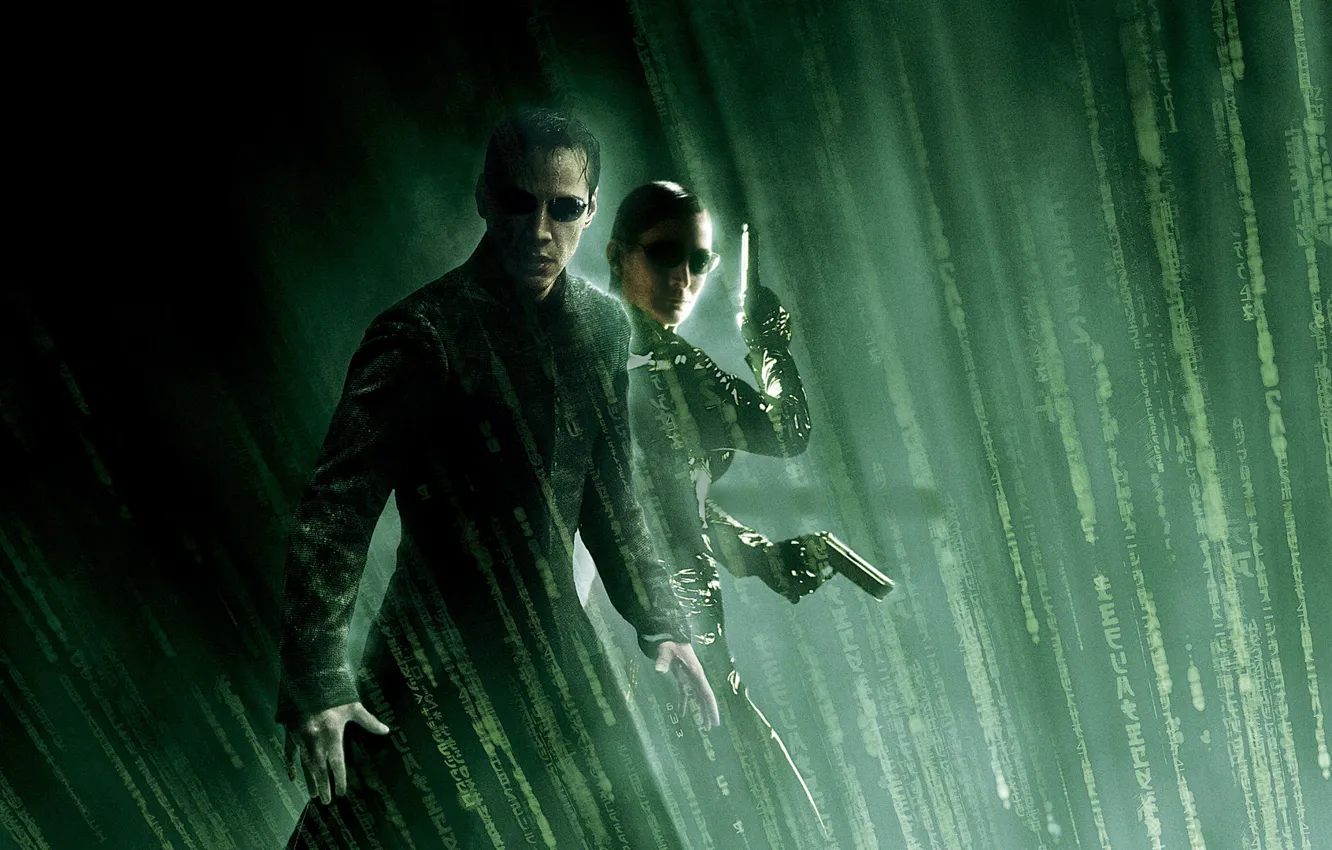 Wallpaper guns, Trinity, Neo, Keanu Reeves, Matrix, Carrie-Anne Moss ...