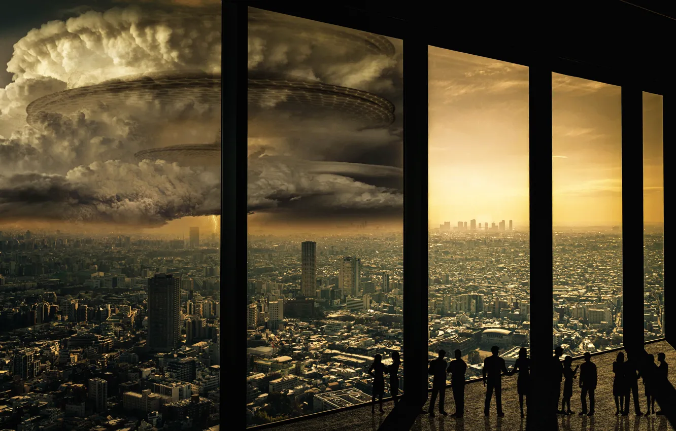 Wallpaper the storm, the sky, glass, clouds, light, clouds, storm, the ...