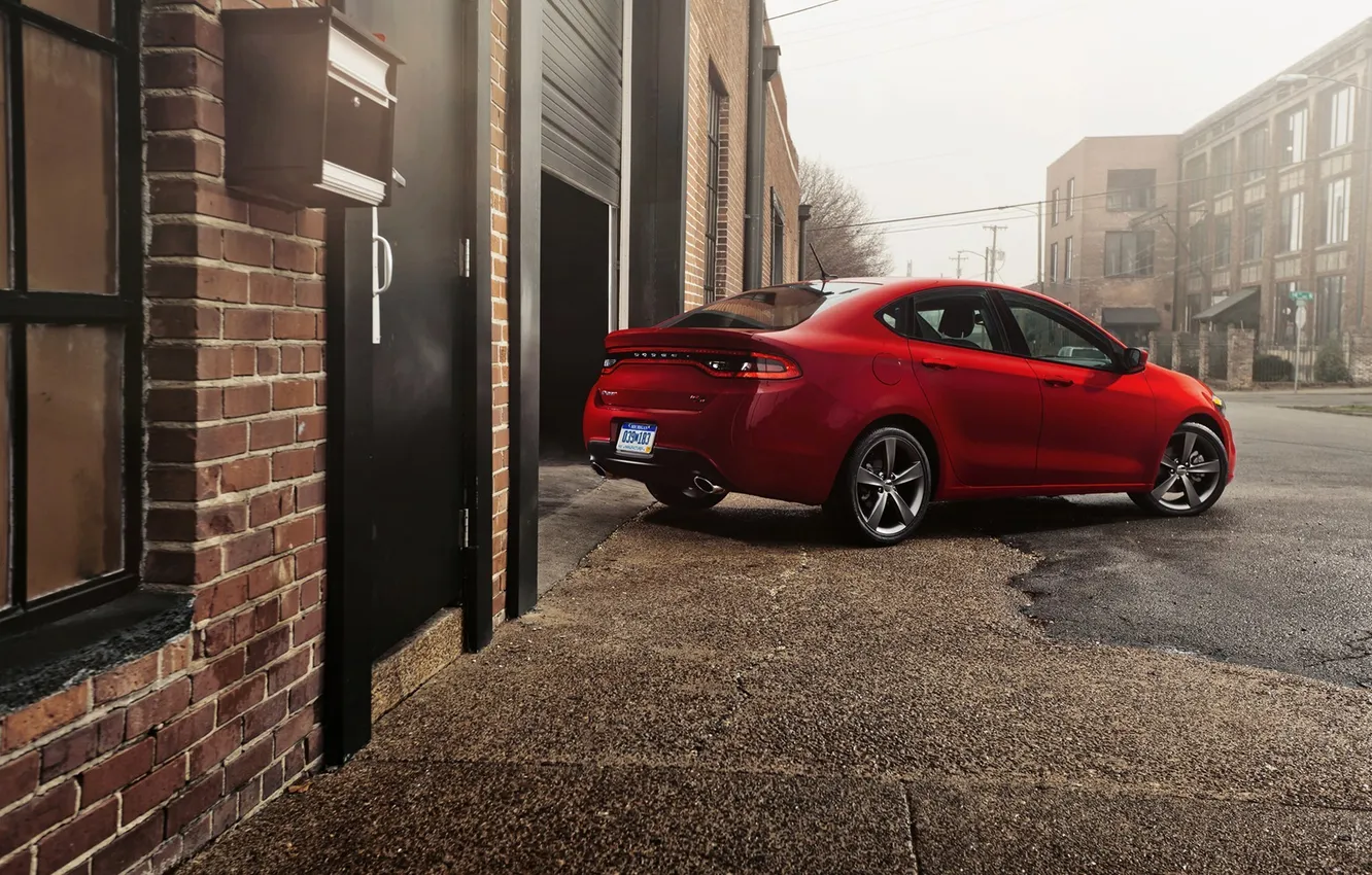 Wallpaper red, street, home, garage, Dodge, Darth, Dodge Dart for mobile and desktop, section ...