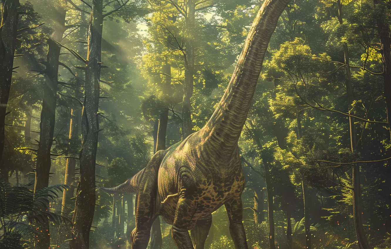 Wallpaper Trees, Dinosaur, Neck, Animal, Digital art, Ancient animals ...