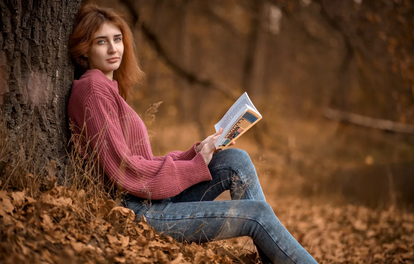 Wallpaper leaves, trees, photoshoot, Evgeny Kozlov, Lyubov Matveeva for ...