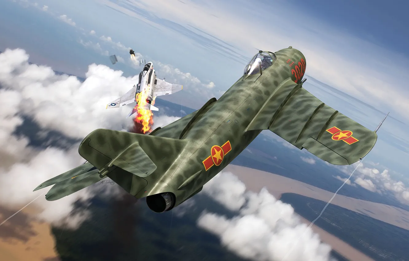 Wallpaper fighter, Vietnam, The Vietnam war, Adam Tooby, SRV, MiG-17F ...