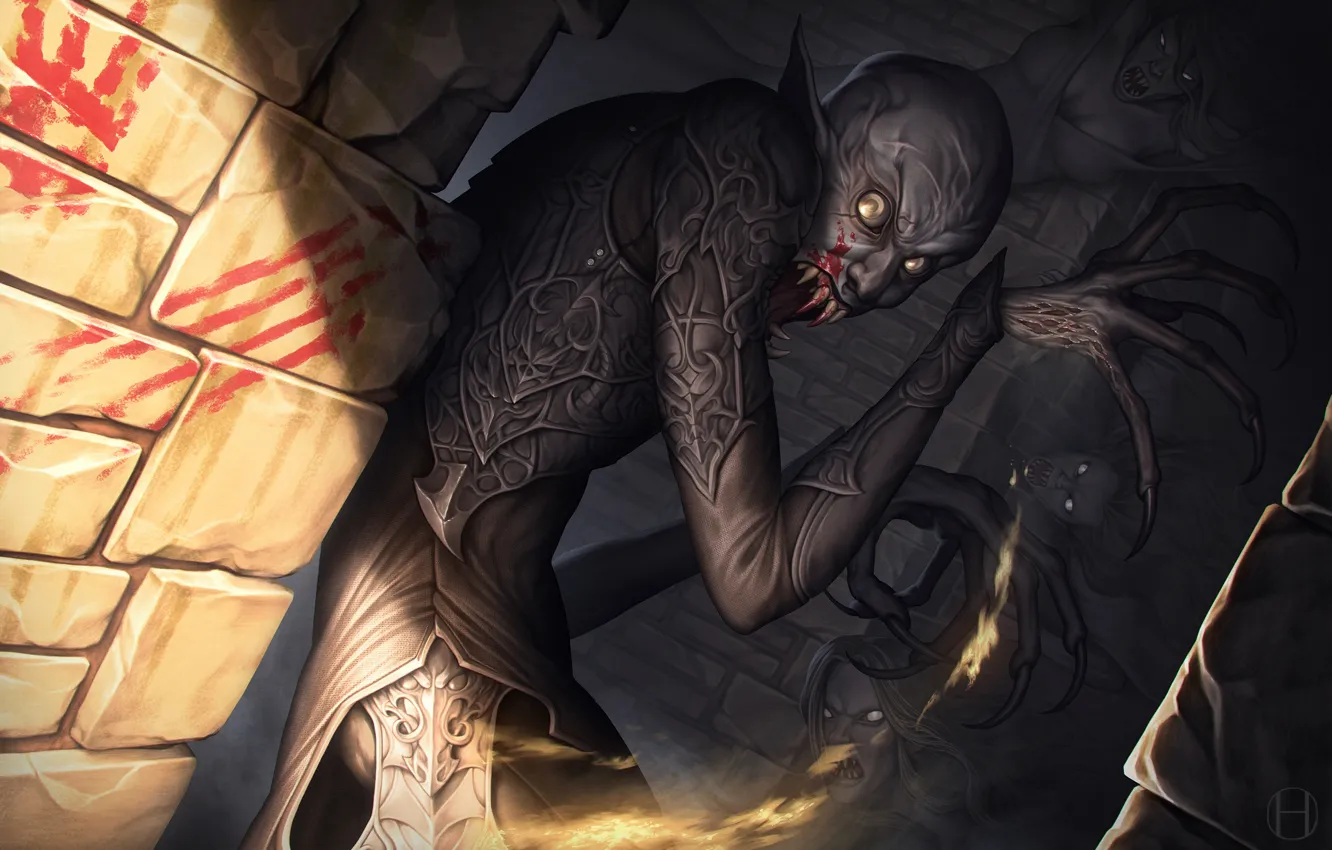 Wallpaper light, blood, monster, claws, vampire, vampire, daylight ...