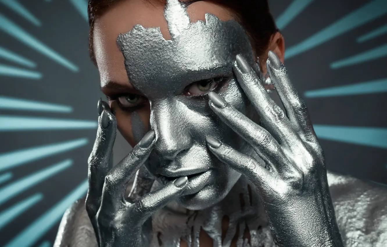 Wallpaper girl, silver, portrait for mobile and desktop, section ...