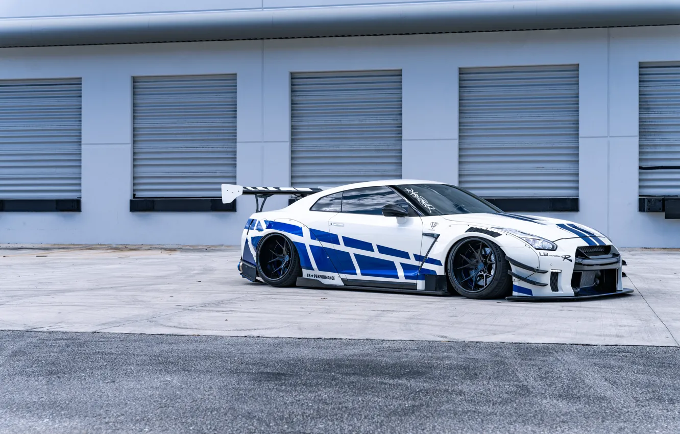 Wallpaper GT-R, Blue, White, R35 for mobile and desktop, section nissan ...