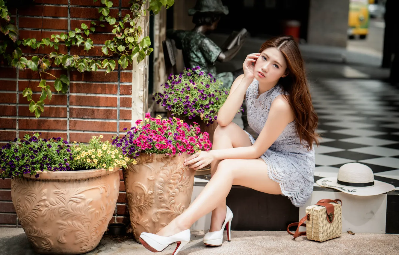 Wallpaper legs, Oriental girl, chingcho Chang for mobile and desktop ...