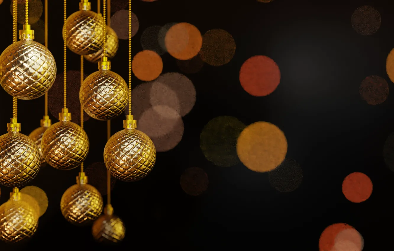Wallpaper balls, the dark background, new year, Christmas, Christmas ...