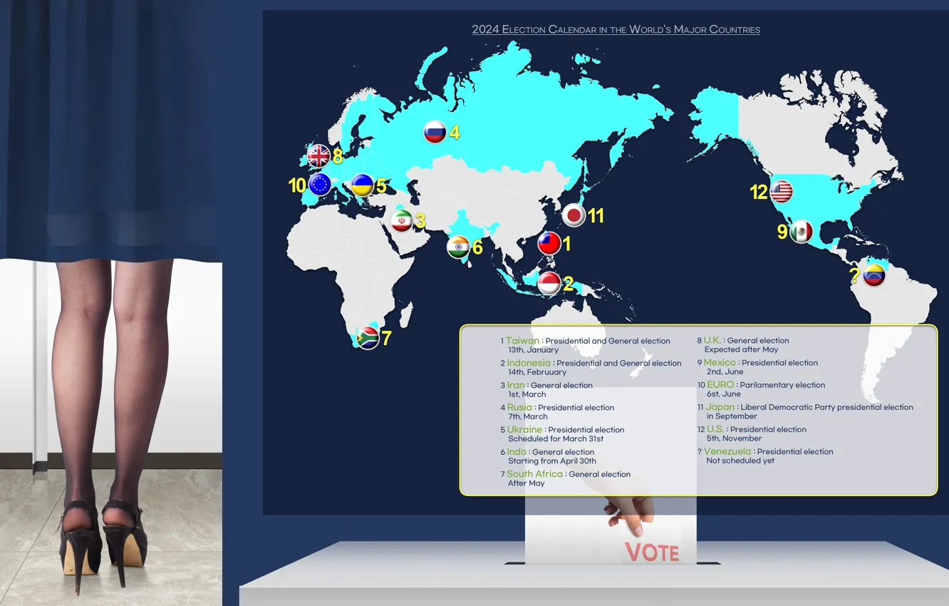 Wallpaper world, vote, election, 2024 Election Calendar in the World ...
