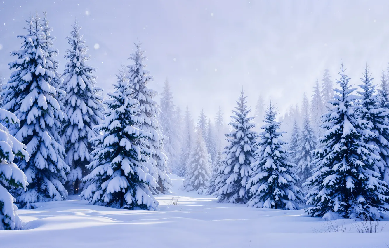 Wallpaper winter, forest, snow, tree, forest, nature, winter, snow for ...