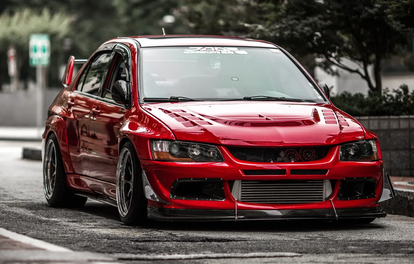Wallpaper red, mitsubishi, lancer, evolution for mobile and desktop ...