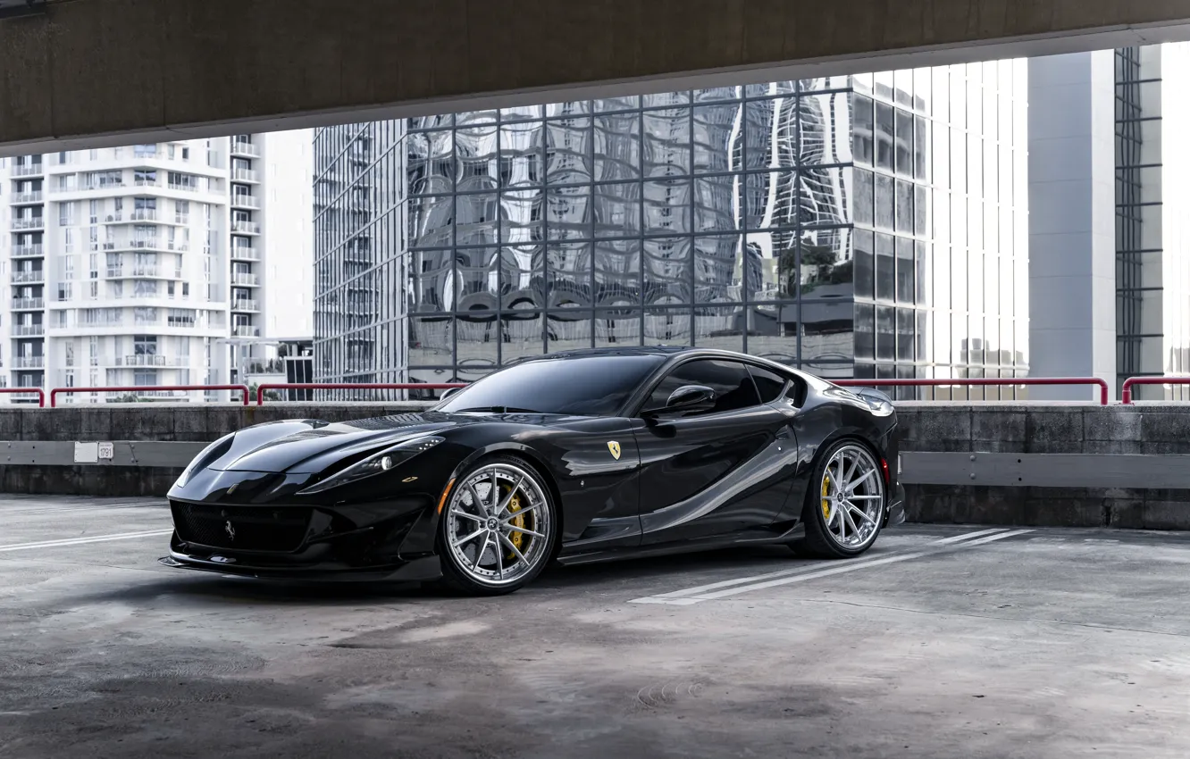 Wallpaper Ferrari, Front, Black, 812 Superfast for mobile and desktop ...