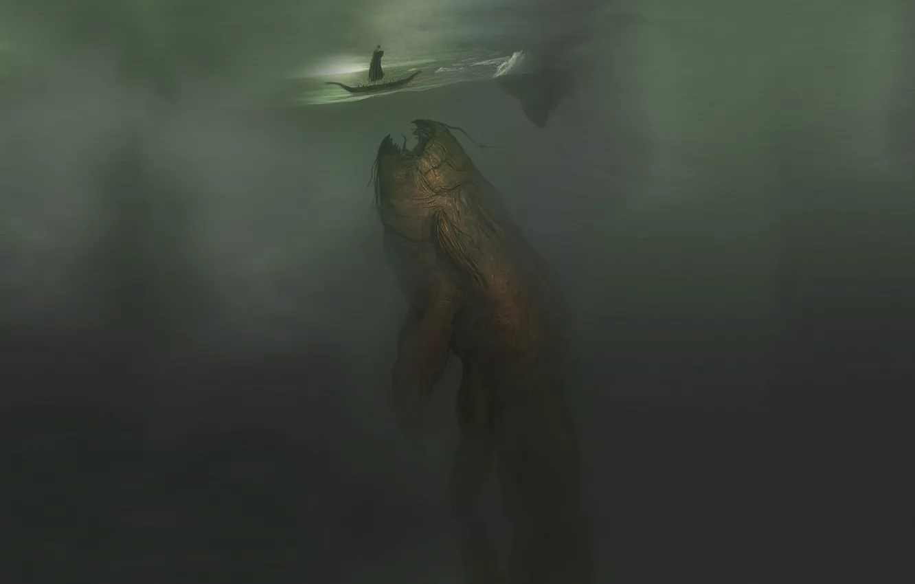 Wallpaper monster, depth. ship for mobile and desktop, section ...