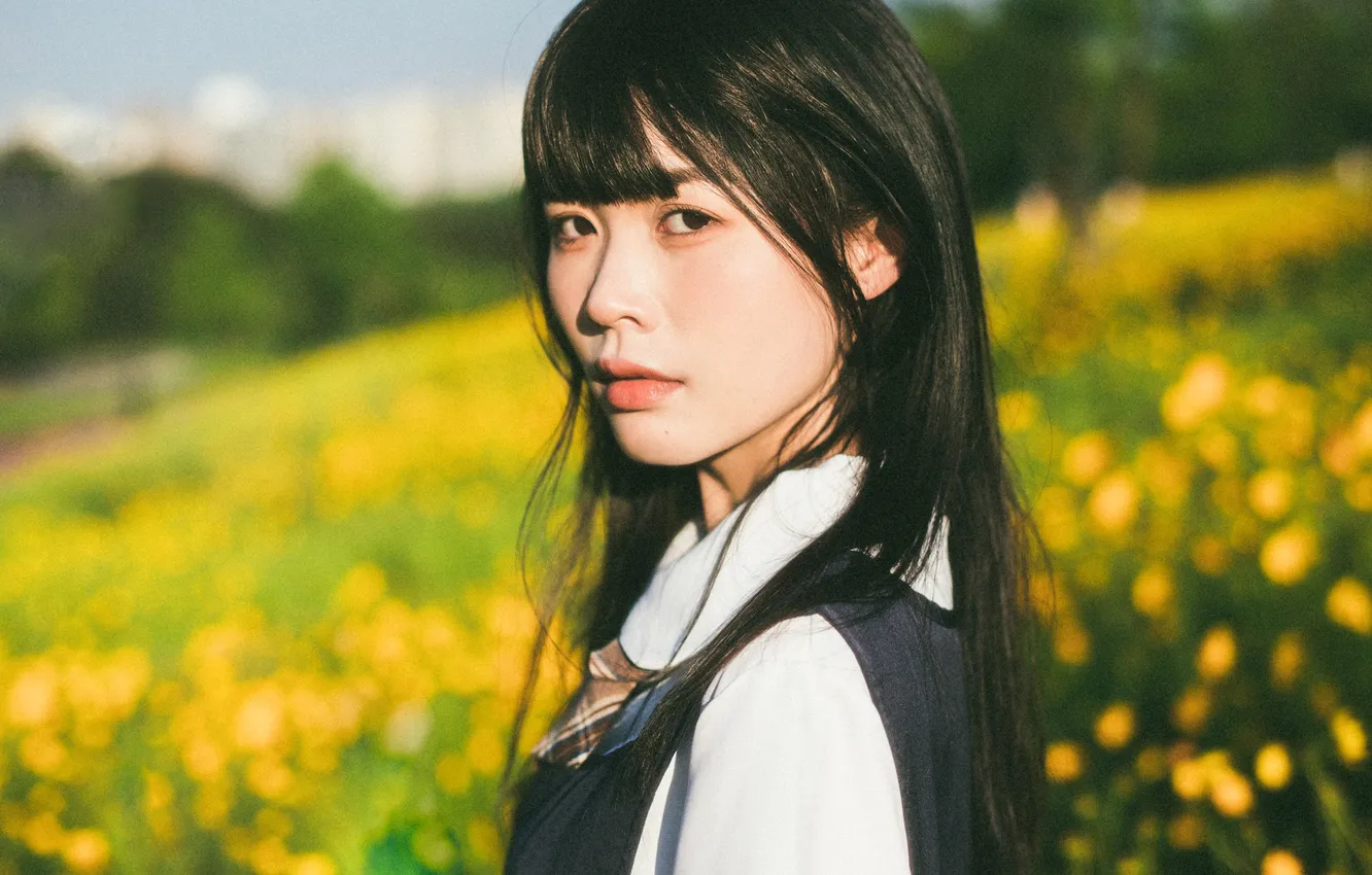 Wallpaper Beautiful, Asian, Model, Flowers, Woman, Cute, Pretty, Sunny ...