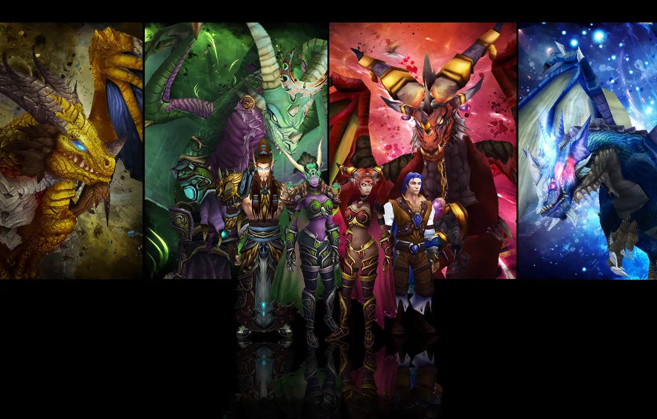 Wallpaper wow, world of warcraft, WWII, cataсlysm, the dragon aspects ...