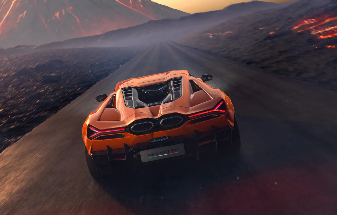 Wallpaper Road, Mountains, Lamborghini, Back, Lamborghini Scrambled ...