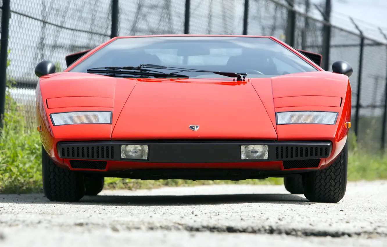 Wallpaper Retro, Supercar, Front view, Lamborghini Countach LP400 for ...