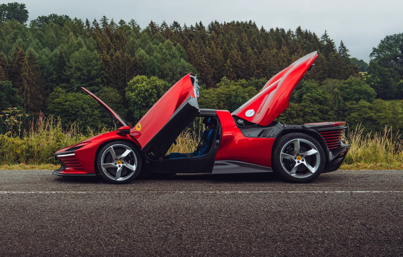 Wallpaper door, Ferrari, Ferrari, side view, Daytona, open, Ferrari ...