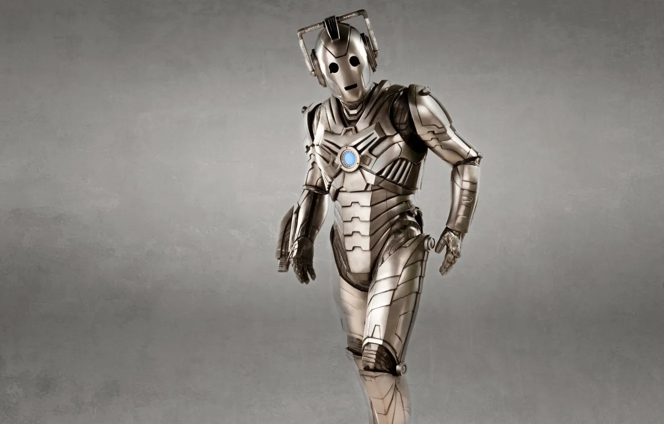 Wallpaper robot, the series, grey background, Doctor Who, Doctor Who ...