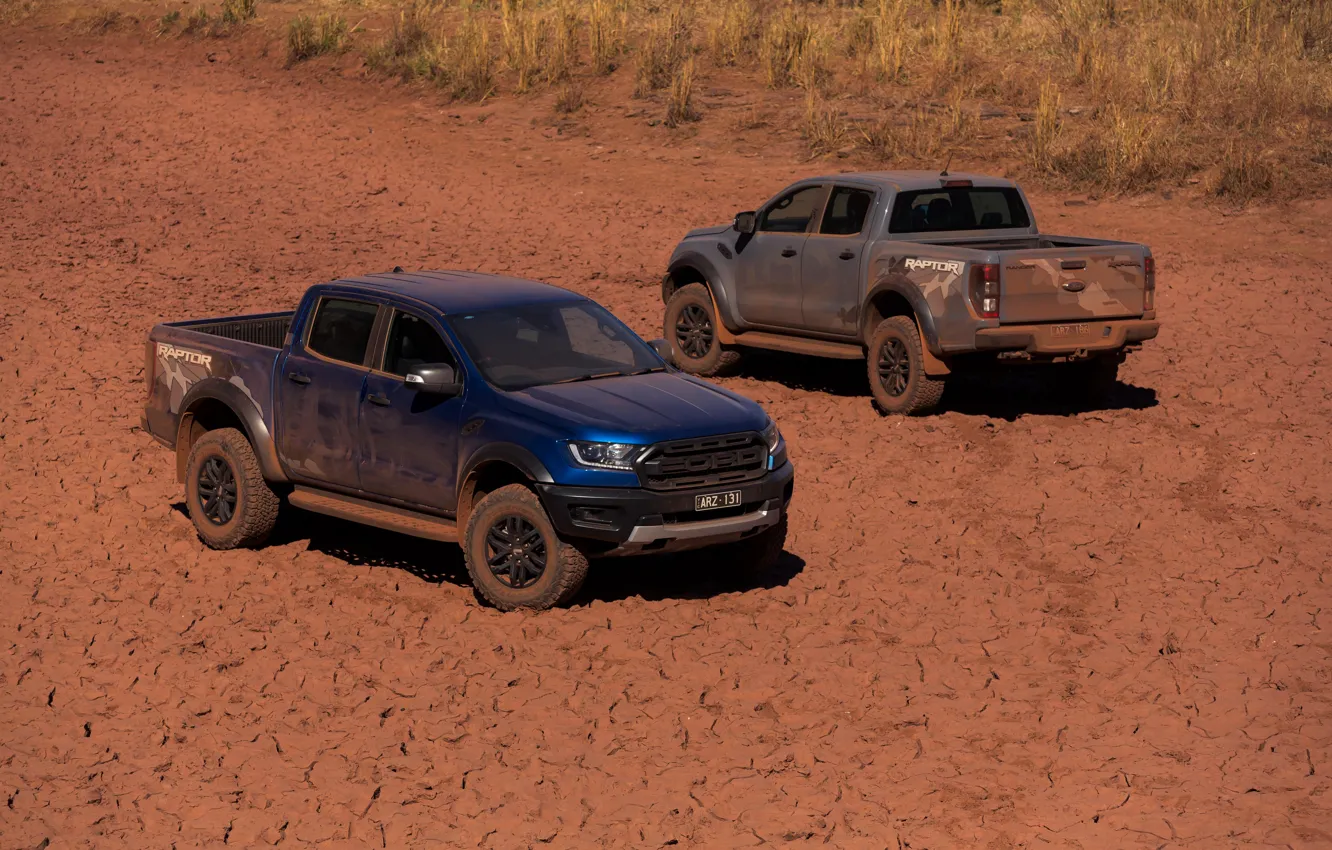 Wallpaper sand, blue, grey, Ford, Raptor, 2018, Ranger, pickups images ...