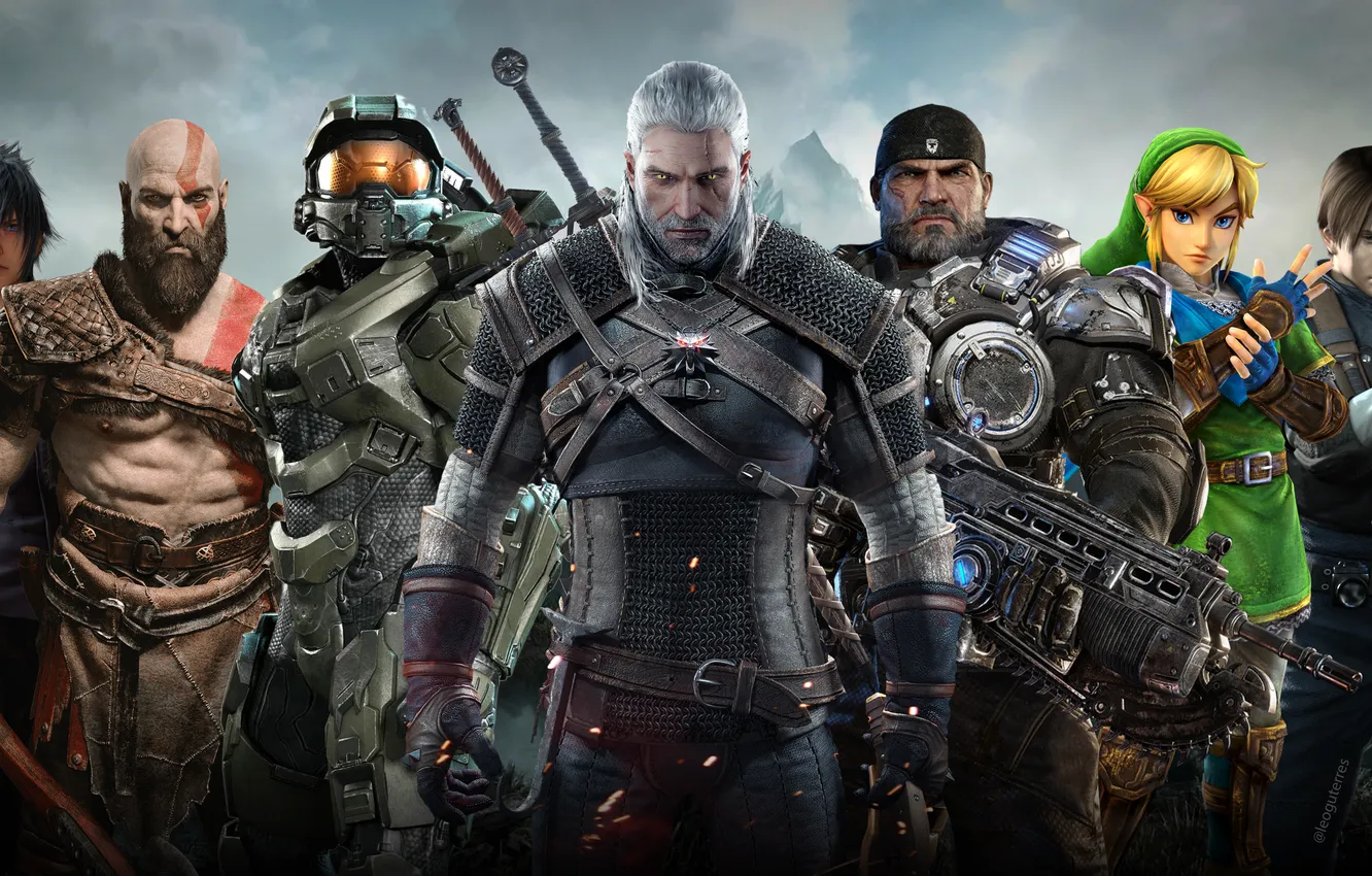 Wallpaper Halo, The Witcher, Gears of War, Kratos, God of War, Resident ...