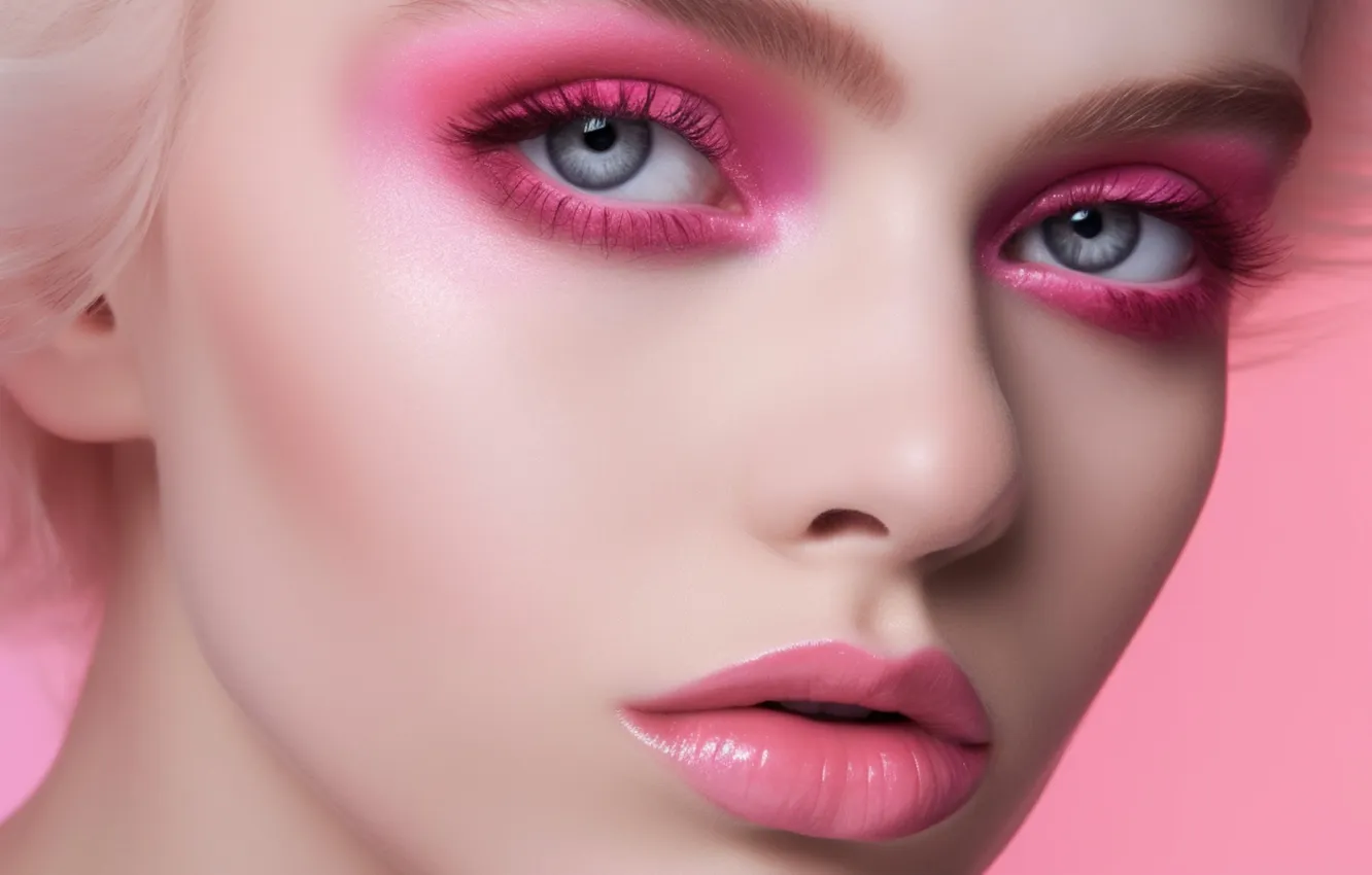 Wallpaper Look Girl Close Up Face Eyelashes Portrait Makeup
