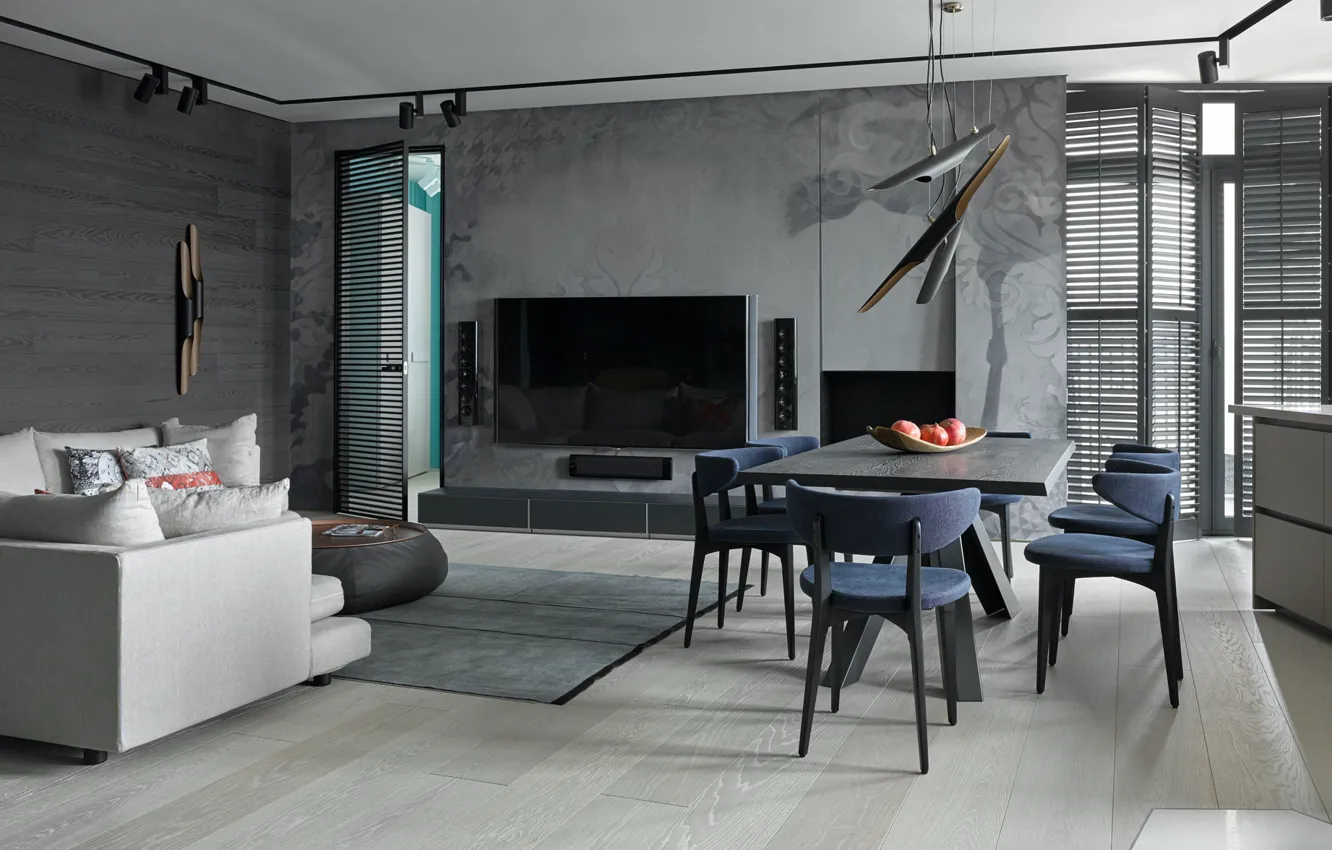 Wallpaper design, style, interior, living room, Poland, dining room, by ...