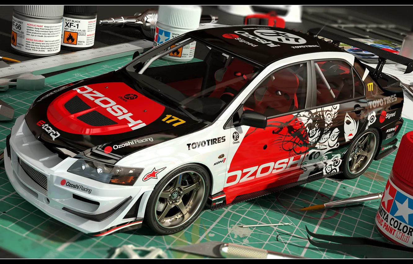 Wallpaper Mitsubishi, Evo IX, 3D Car, Mini Model, Coloring images for ...