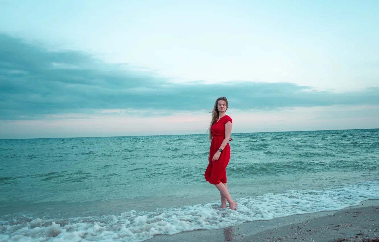 Wallpaper sea, beach, girl for mobile and desktop, section девушки ...