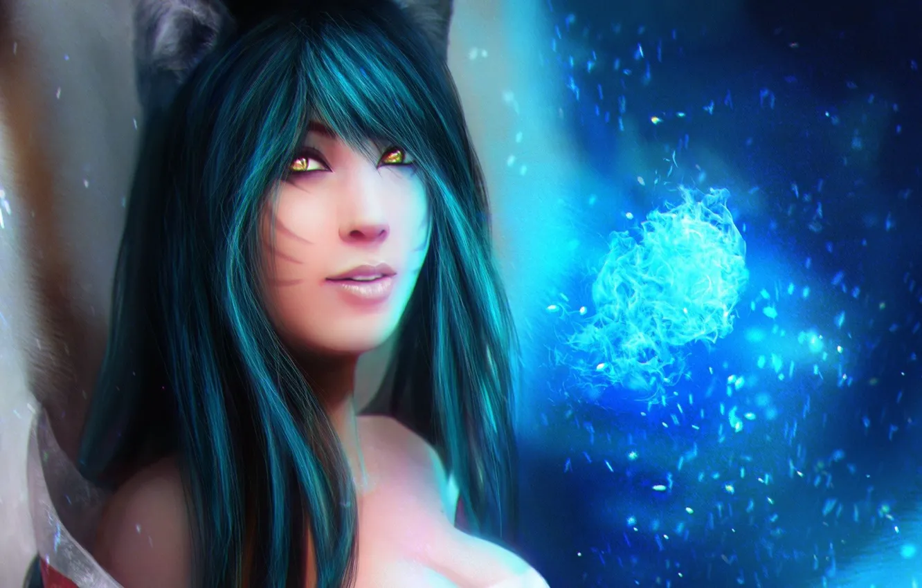 Wallpaper game, fox, League of Legends, Ahri, LOL, kitsune, by ...