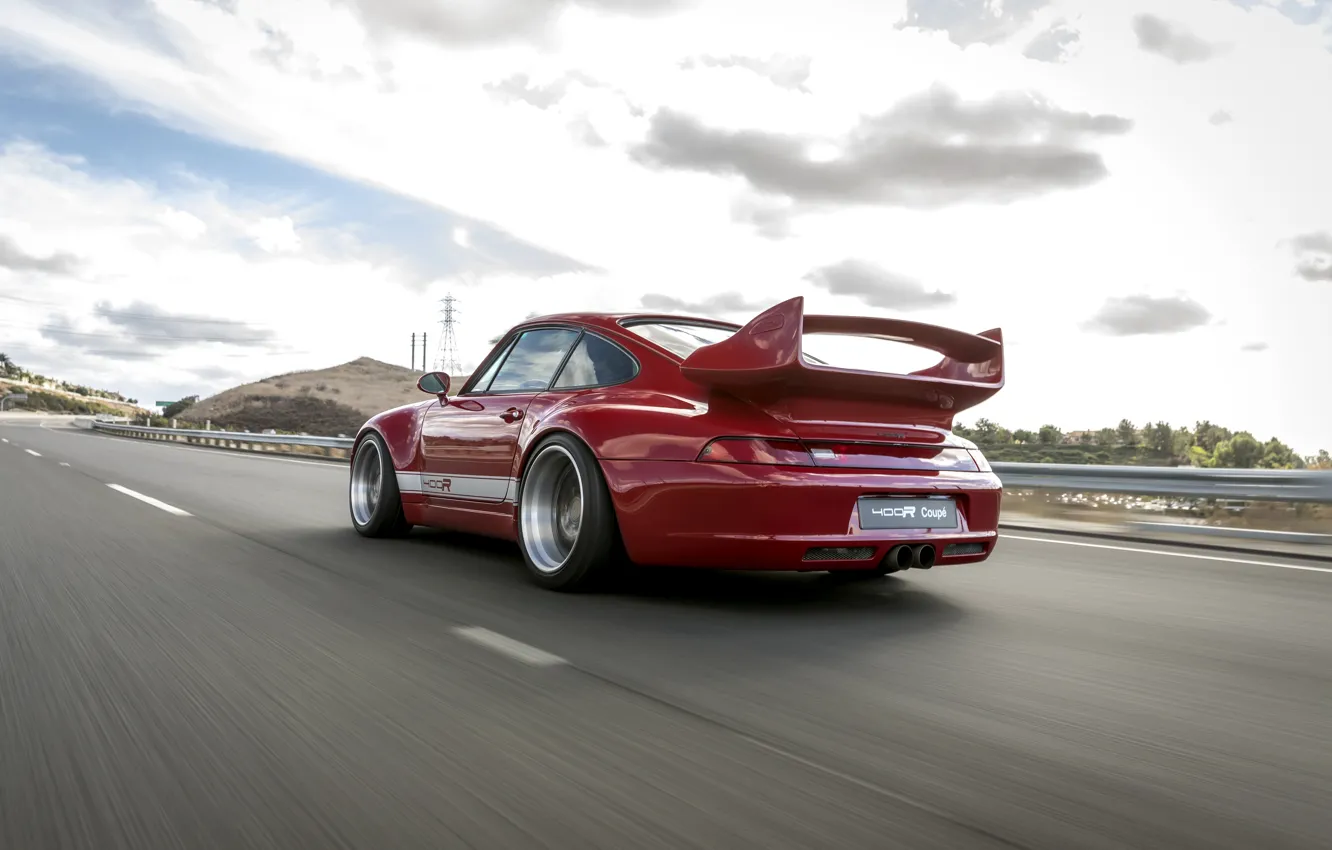 Wallpaper road, red, movement, coupe, 911, Porsche, back, 993 for ...